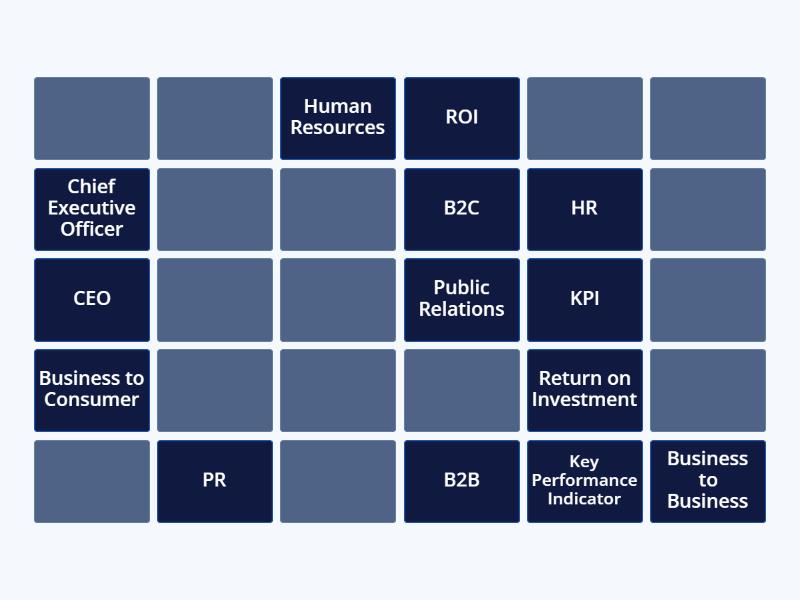 Business Acronyms - Matching pairs