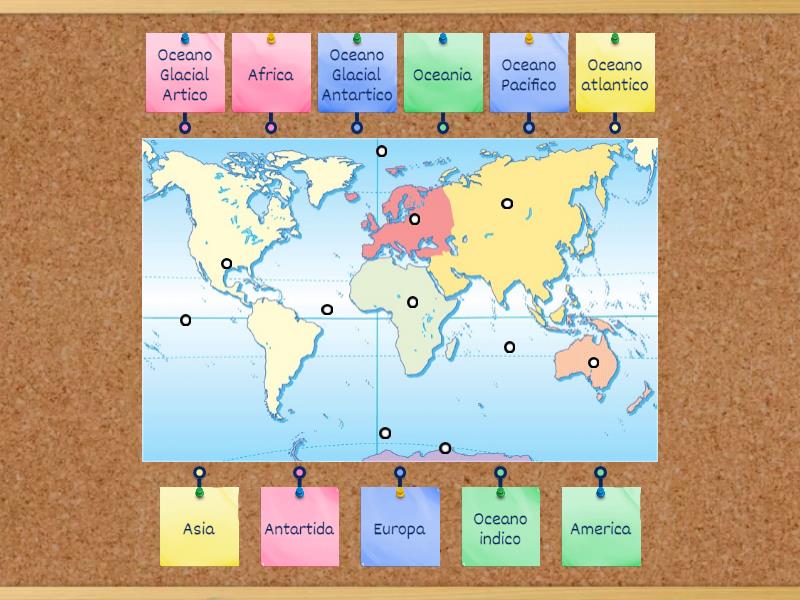 Continentes y Oceanos - Labelled diagram