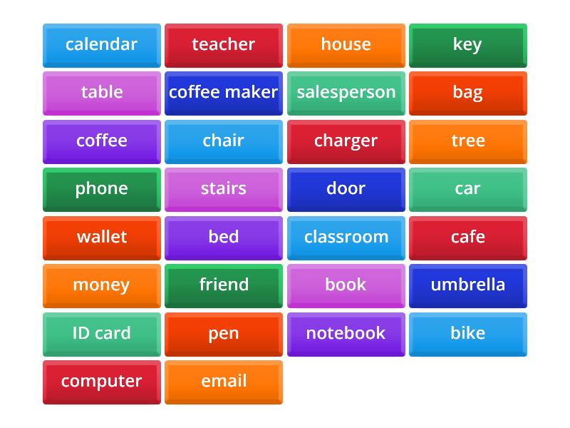 Everyday vocabulary - Flip tiles
