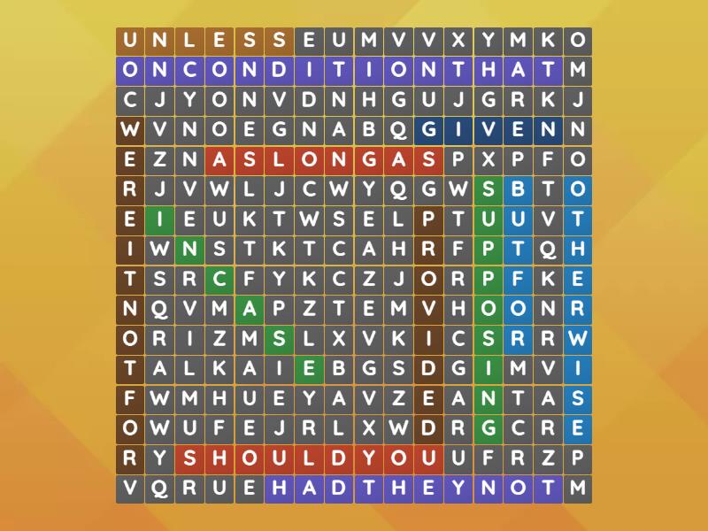 Conditionals word search - Wordsearch