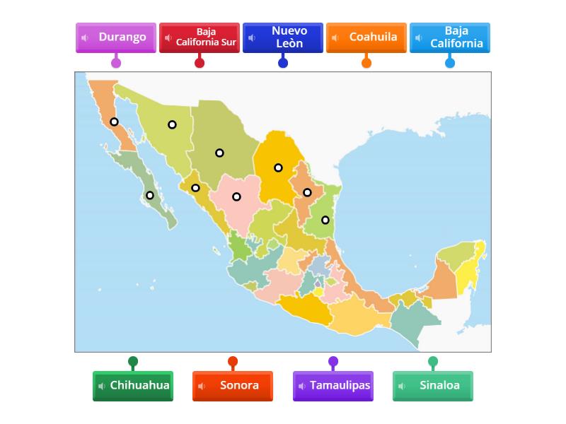 Identifica las Entidades Federativas del Norte de Mèxico - Diagrama con ...
