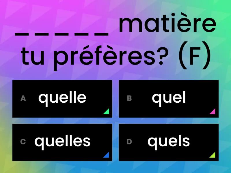 Quel, quelle, quels ou quelles ? EF - Questionário