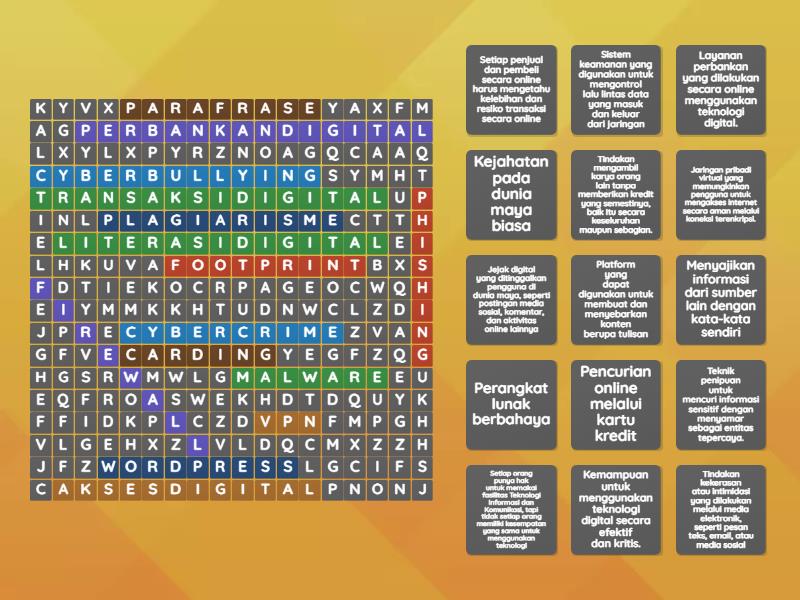Literasi Digital - Sopa de letras
