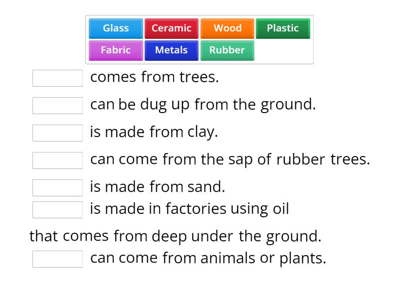 P3 Materials - Complete the sentence