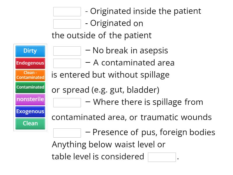 Asepsis - Complete the sentence