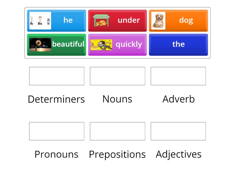 1. Word Level Work: drag and drop words into the correct categories ...