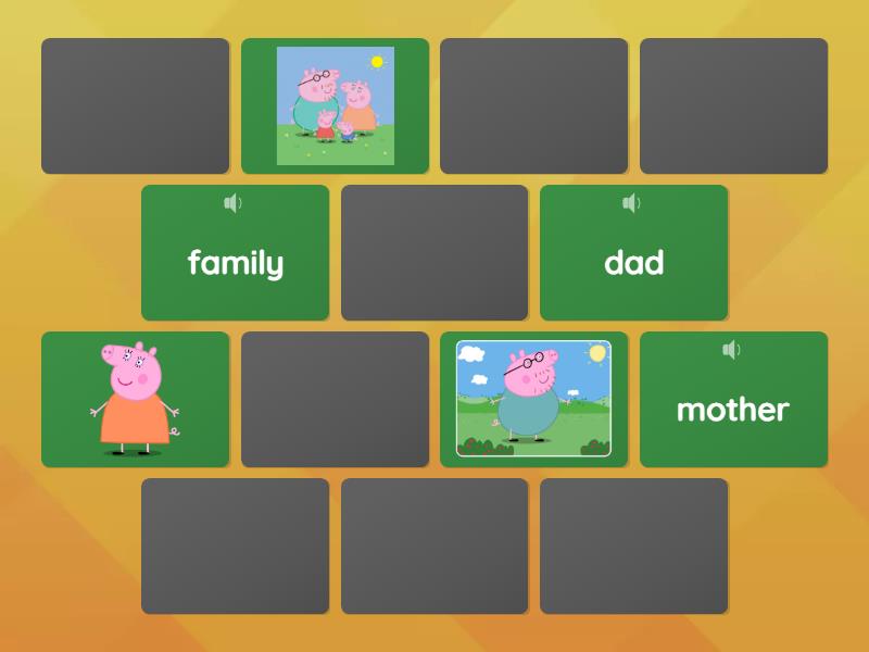 Peppa Pig Family Flashcards Pairs - Matching pairs