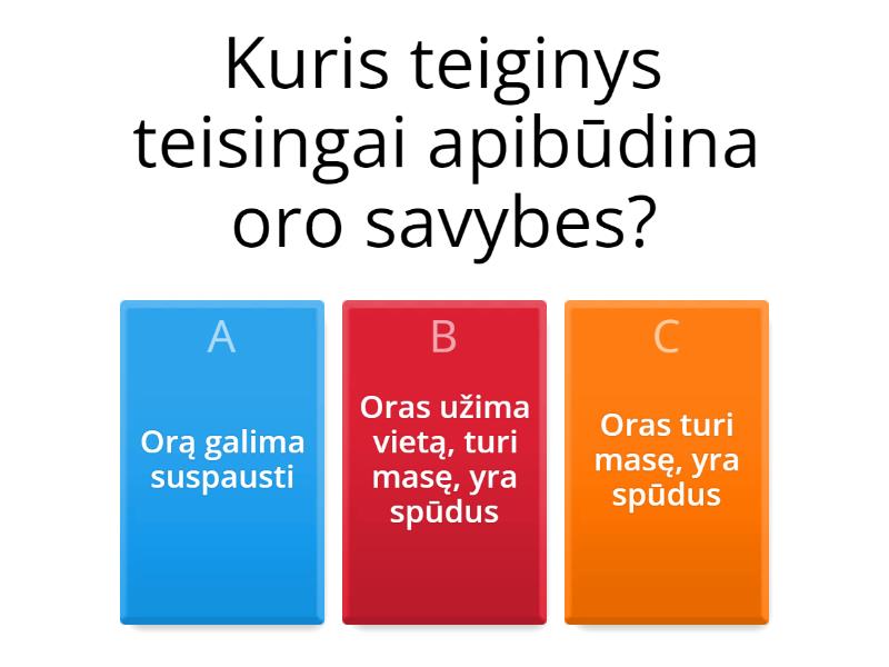 Oras ir degimas - Quiz