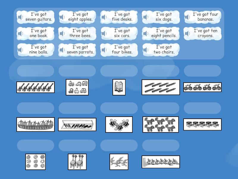 Numbers 1-10. I've got ... . - Match up