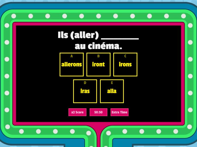 Verbes avoir, être, finir et aimer au futur simple - Gameshow quiz
