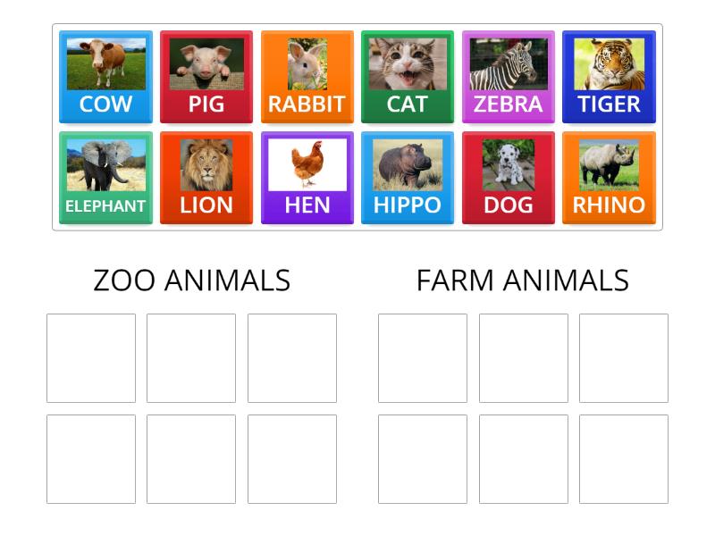 ZOO AND FARM ANIMALS - Group sort