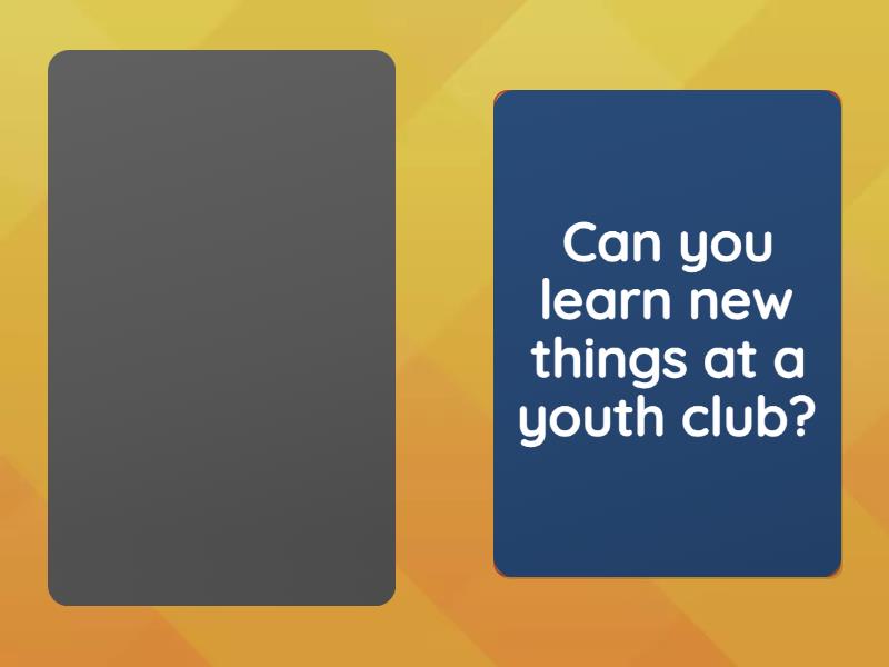 Youth Clubs in the UK - Speaking cards