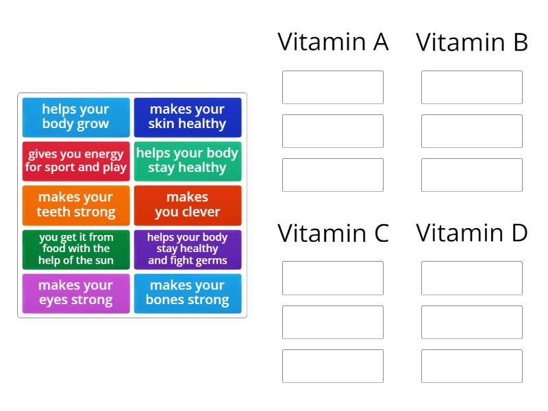 Today! Level 2 2d vitamins and their benefits - Group sort