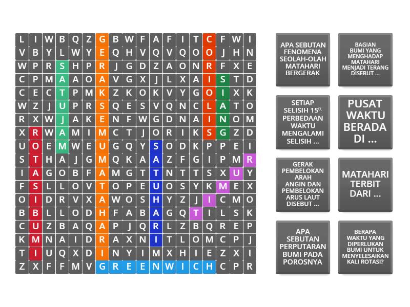FIND ME WITH A CLUE - Wordsearch