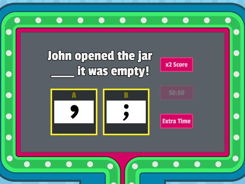 COMPOUND SENTENCES - Comma FANBOYS or Semicolon? - Gameshow quiz