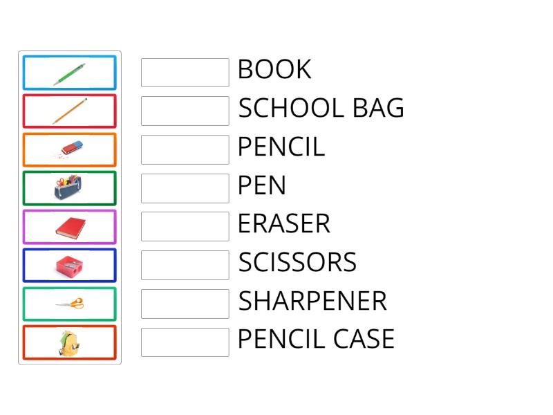 SCHOOL OBJECTS - Match up