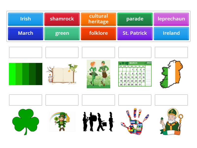 St. Patrick's Day Vocabulary - Match up