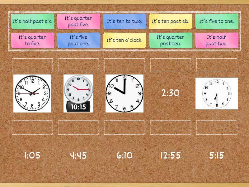 Telling time - Match up