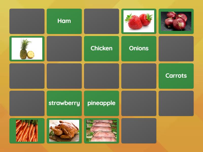 Memory game with food and drinks - Matching pairs