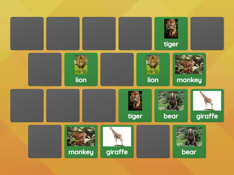Jungle Animal Snap - Matching pairs
