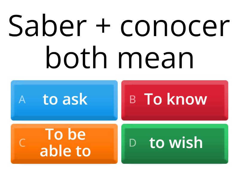 Saber v Conocer - Quiz