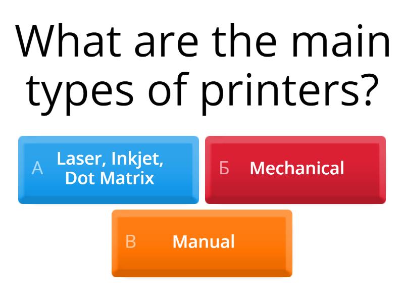 Choosing a Printer - Quiz