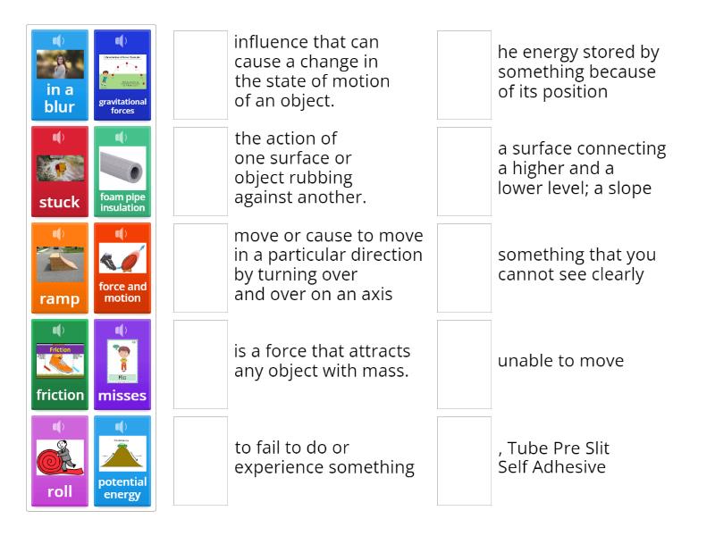 VOCABULARY 2 -7C - Match up
