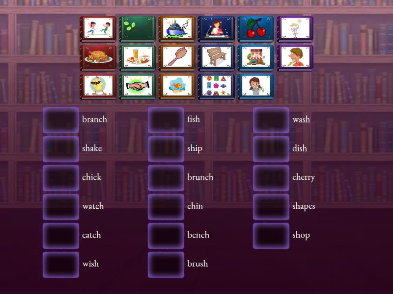 Phonics 4 ch-sh matching - Match up