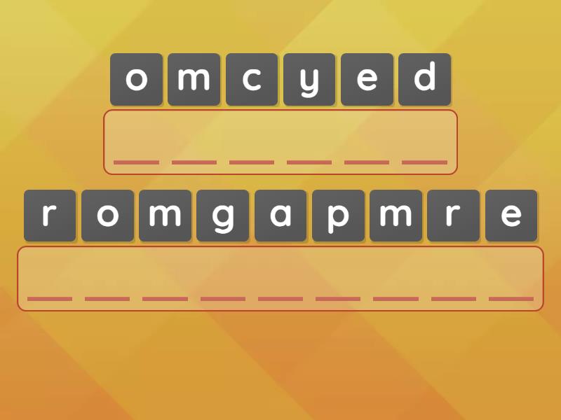 Vocabulary Unit 9 - Anagrama