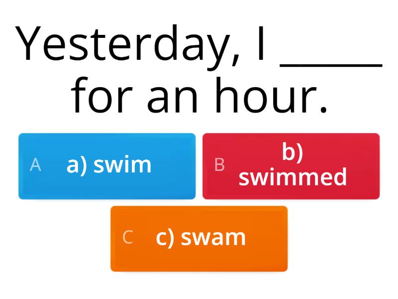 Irregular verbs (swim - swam - swum) MCQ - Quiz