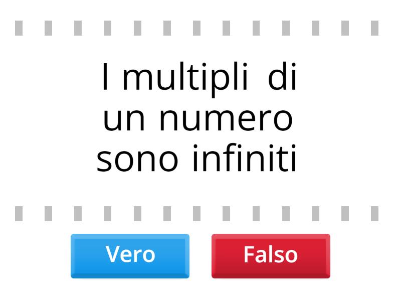 Multipli e divisori 2 - True or false