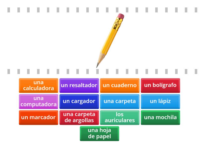 Los materiales escolares - Find the match