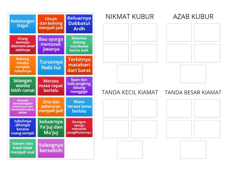 Tanda kiamat dan Azab dan nikmat kubur - Group sort