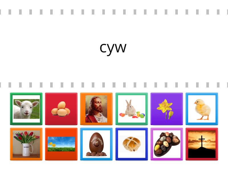 Geirfa - Y Pasg - Find the match