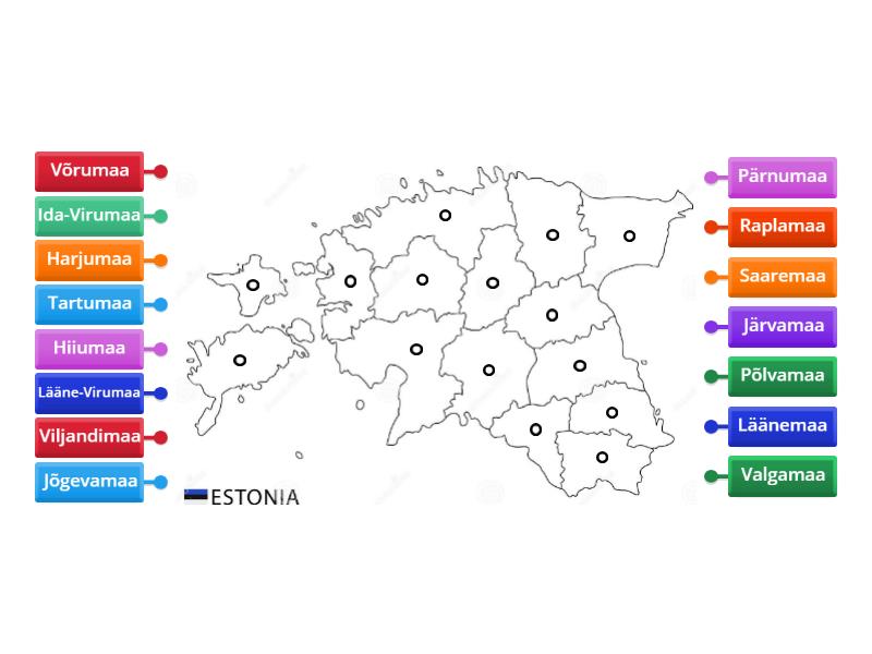 Eesti maakonnad - Labelled diagram