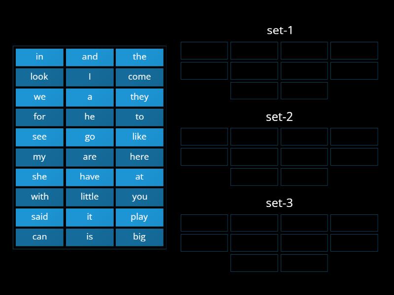 Let's learn the Sight Words! - Group sort