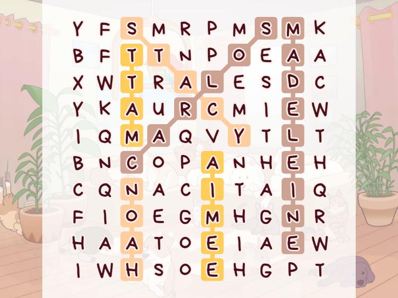 The name of the characters. - Wordsearch