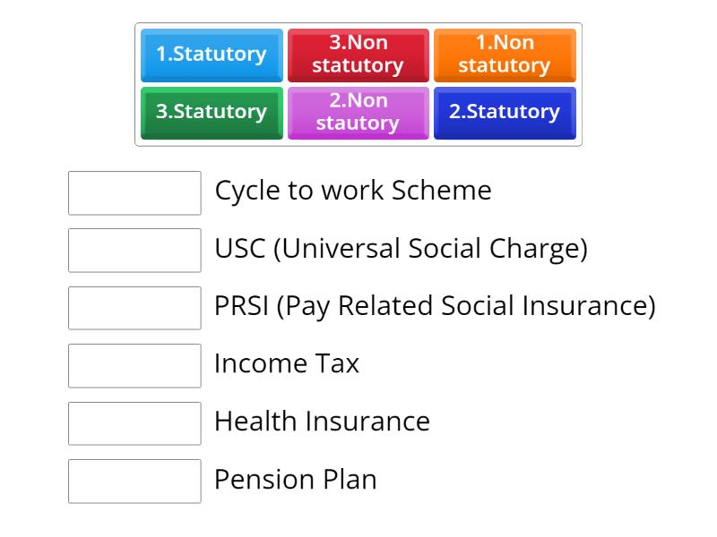 Statutory & Non Statutory Deductions - Match up