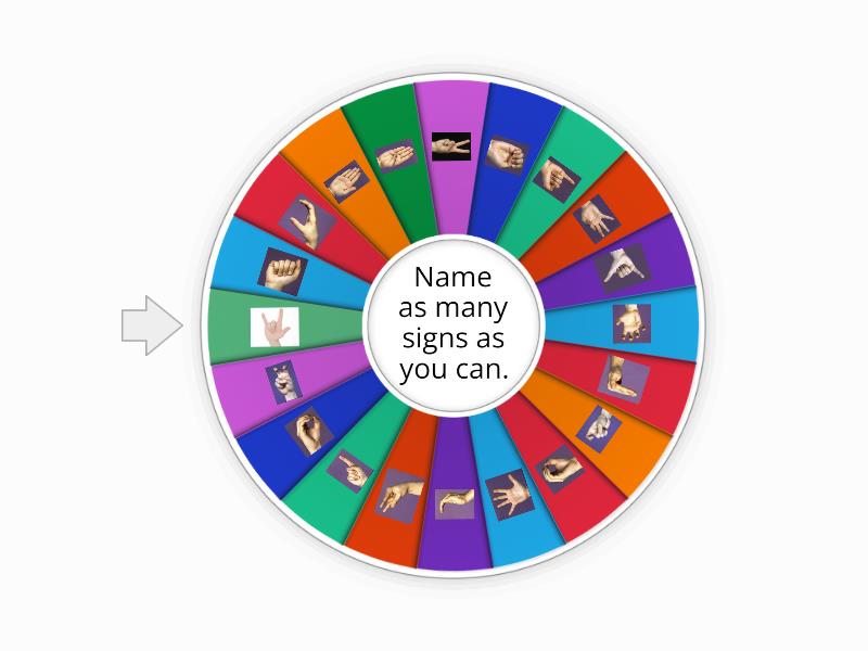 ASL Handshapes - Spin the wheel