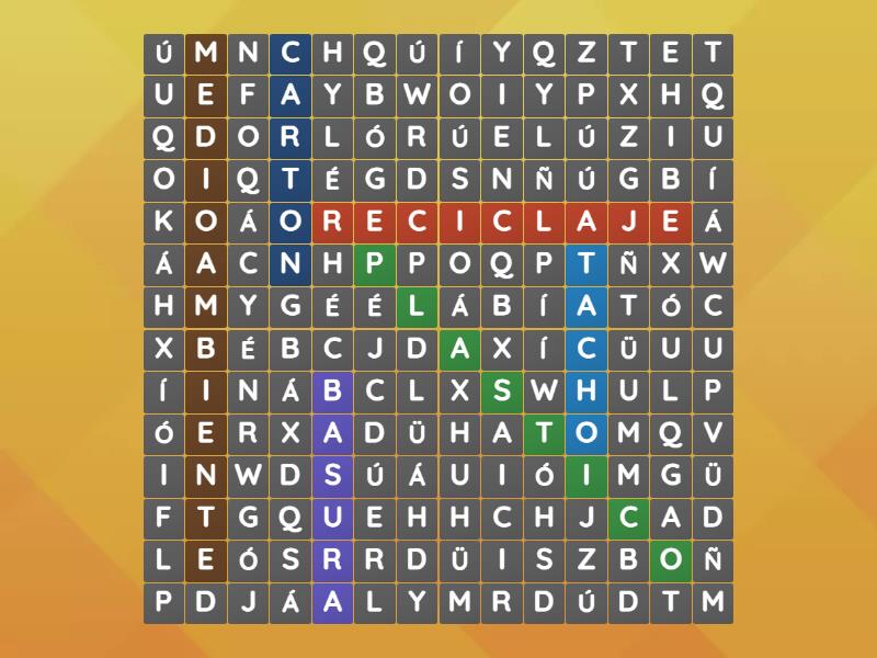 sopa de letras del reciclaje - Поиск слов