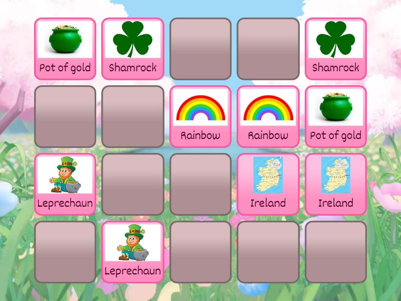 St. Patrick's Day Memory 10 pairs - Matching pairs
