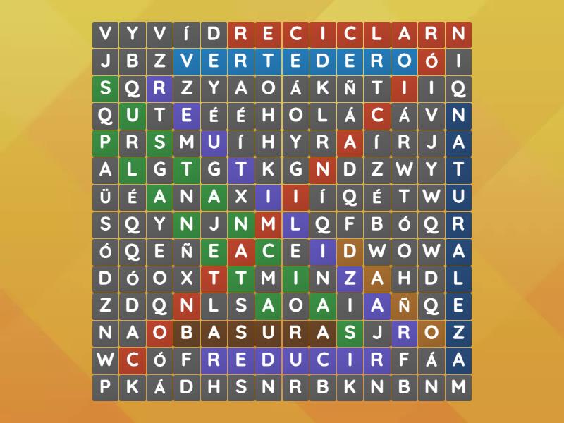 contaminación del medio ambiente - Sopa de letras