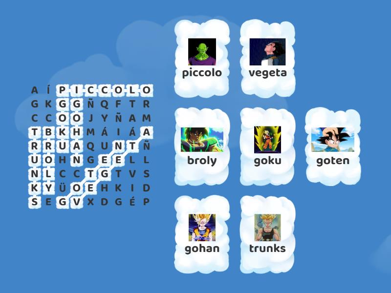 Dragon ball - Wordsearch
