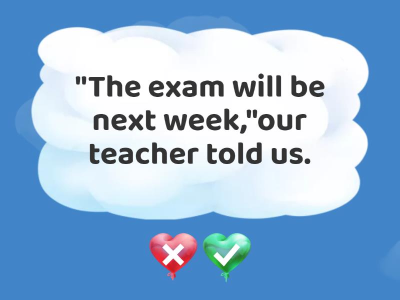 Report these sentences! - Flash cards