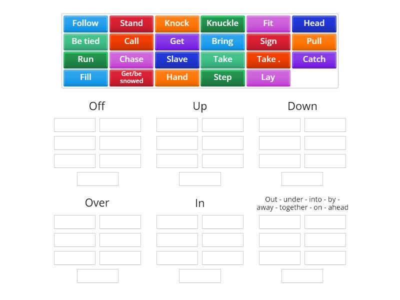 Business phrasal verbs - Group sort