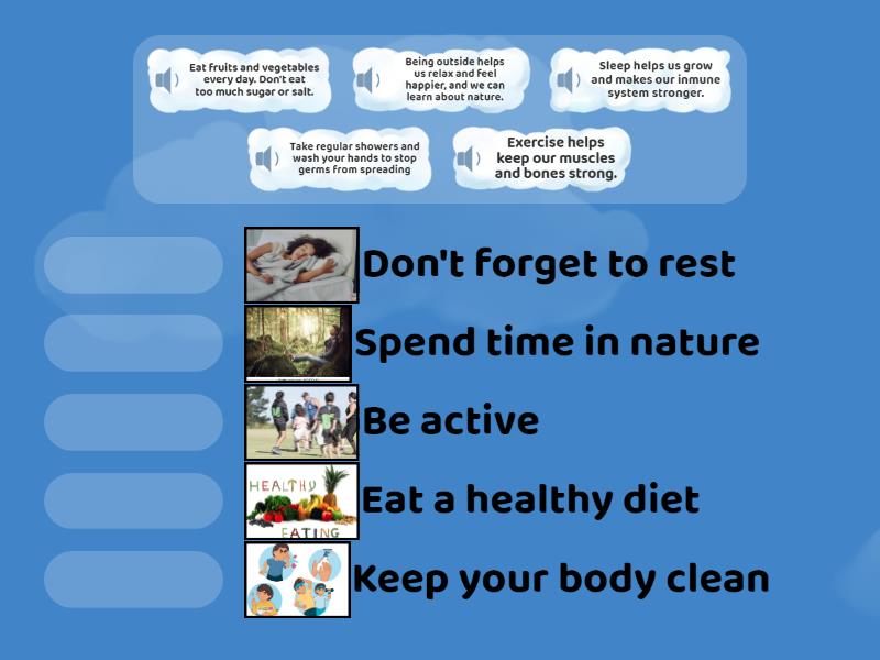 Healthy Habits - Match up