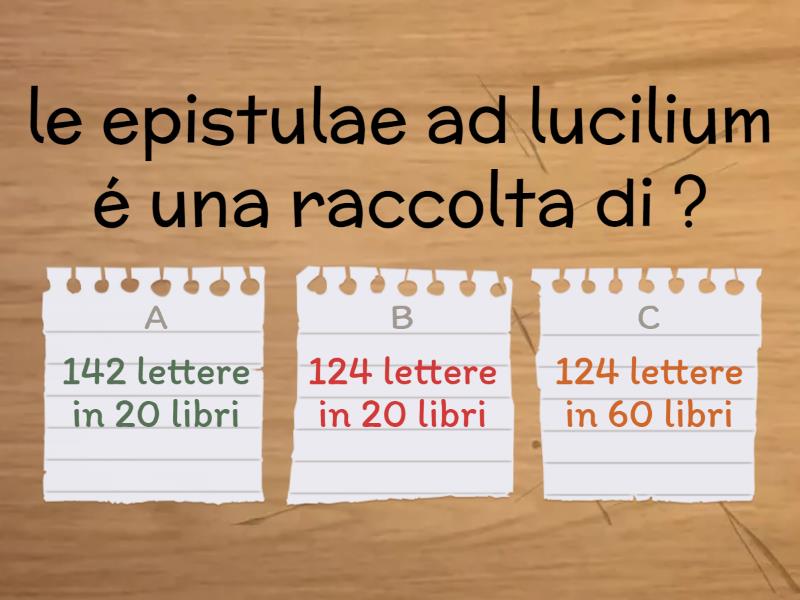 Le opere di Seneca - Quiz