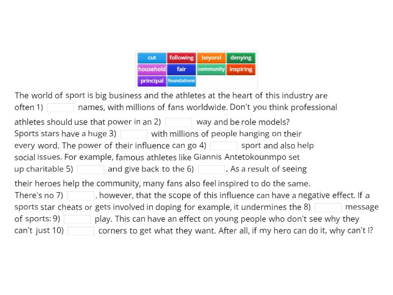 Matura: Writing an article part 1 - Complete the sentence