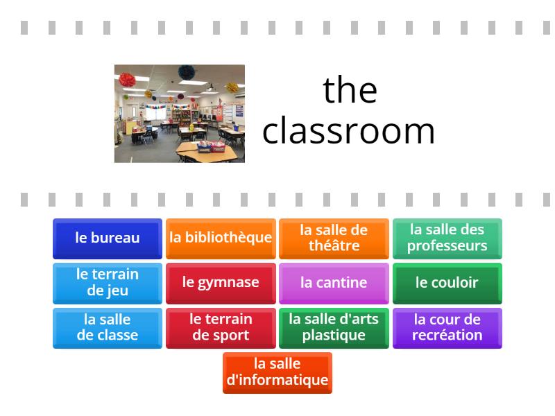 Les endroits dans l'ecole (Places in school) - Find the match