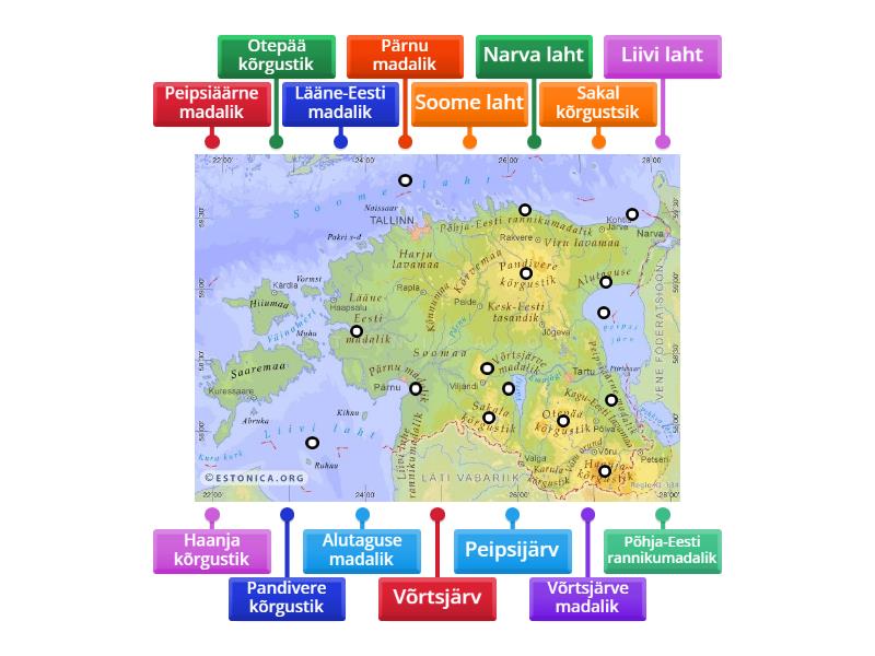 Eesti looduskaart - Labelled diagram